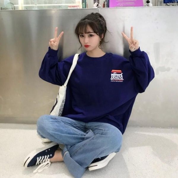 hplusmall 반팔 맨투맨티 나들이 빅사이즈 맨투맨 라운드 학생[W - 핫트랙스