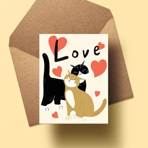 CALLI M [고양이카드] YM2211 - LOVE 캘리그라피카드 - 핫트랙스