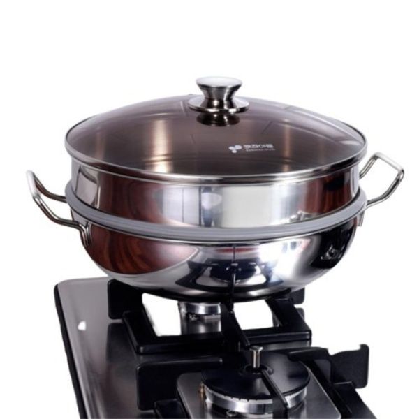 hplusmall 찜냄비 28cm 스텐 찜기 냄비 찜솥 조개찜그릇 찜통 - 핫트랙스