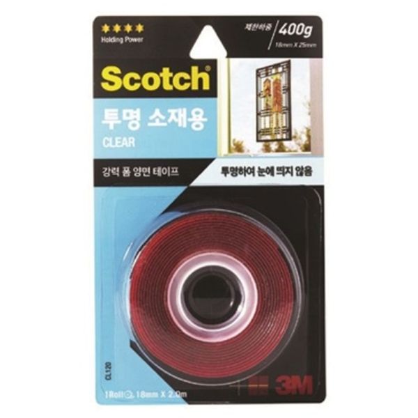 hplusmall 3M 스카치 강력 투명 소재용 폼 양면테이프 CL120 - 핫트랙스