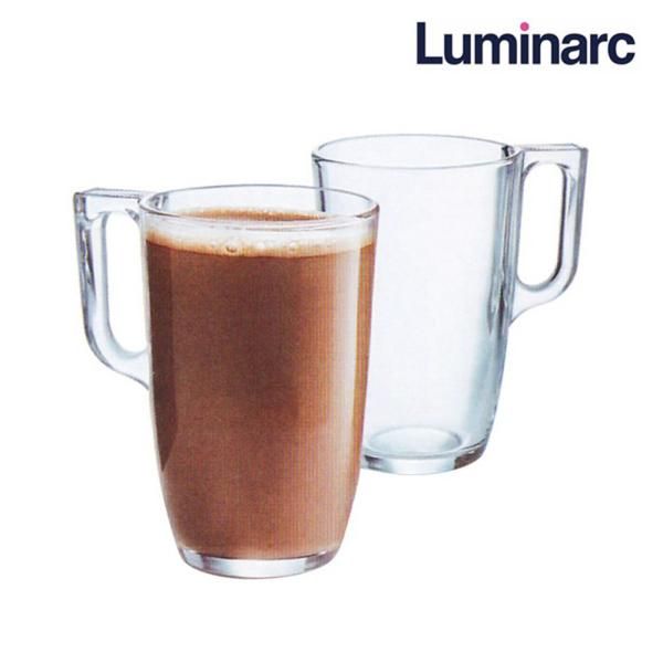 루미낙 내열강화 투명 유리컵 400ml 2P 라떼 머그잔 물컵 - 핫트랙스