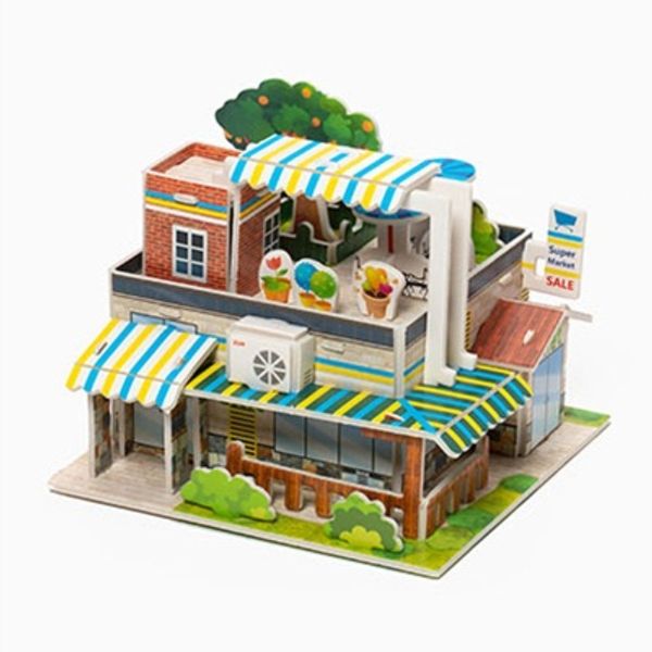 hplusmall 동네가게 3D 입체 모형 만들기 키트 (슈퍼마켓) - 핫트랙스