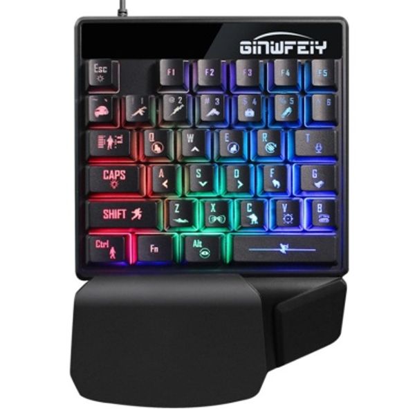 ZIPDREE 배틀그라운드 모바일배그전용 LED 게이밍 한손 키보드 - 핫트랙스