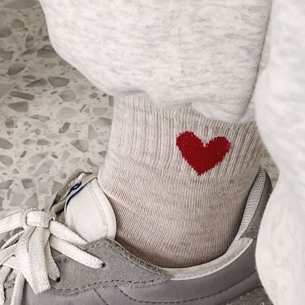 hplusmall 여자 캐쥬얼 중목양발 1세트 하트 양말 5p(WDA6C19) - 핫트랙스