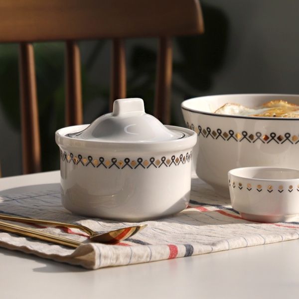 kitchen malling 에롤 본차이나 골드 뚜껑 찜기, 시리얼볼 - 핫트랙스