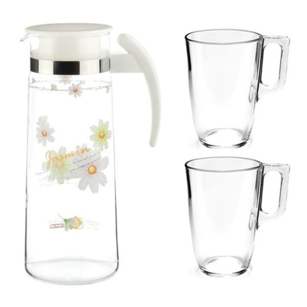 시맥스 유리물병 1.4L 자스민+유리머그 320ml 2P 저그 티포트 - 핫트랙스