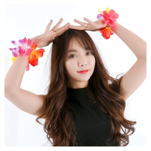 hplusmall PWM-DK 하와이훌라꽃레이(팔찌2개입) - 핫트랙스