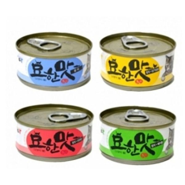 hplusmall 고양이 참치캔 24개입 1P 수분가득 4가지맛 영양식 - 핫트랙스