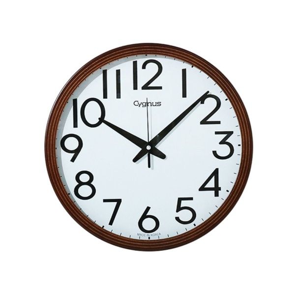 hplusmall 엔틱라인 벽걸이 시계 브라운 1P 거실 원형 벽시계 - 핫트랙스