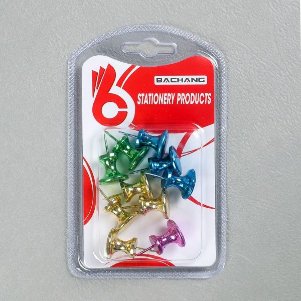 shoppingplan 문구존 유광 장구형 압정 10p세트 칼라 고정핀 - 핫트랙스
