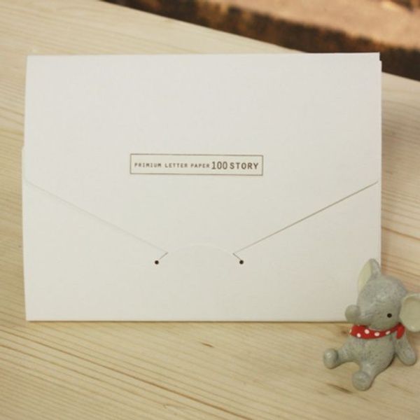 hplusmall 100 story 화이트 편지지 세트 디자인문구 편지 카드[ - 핫트랙스
