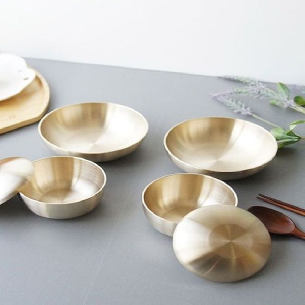 hplusmall 오부자 방짜유기 공기 대접 2인세트 뚜껑 무지 - 핫트랙스