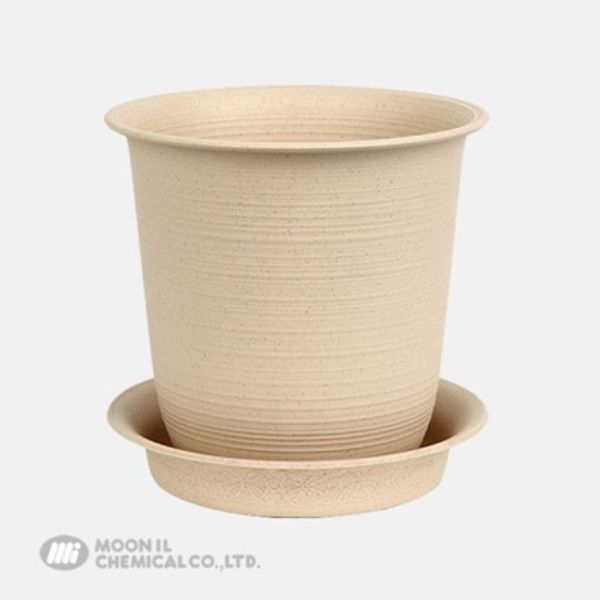 hplusmall 가든원형 화분 5호 베이지 - 핫트랙스