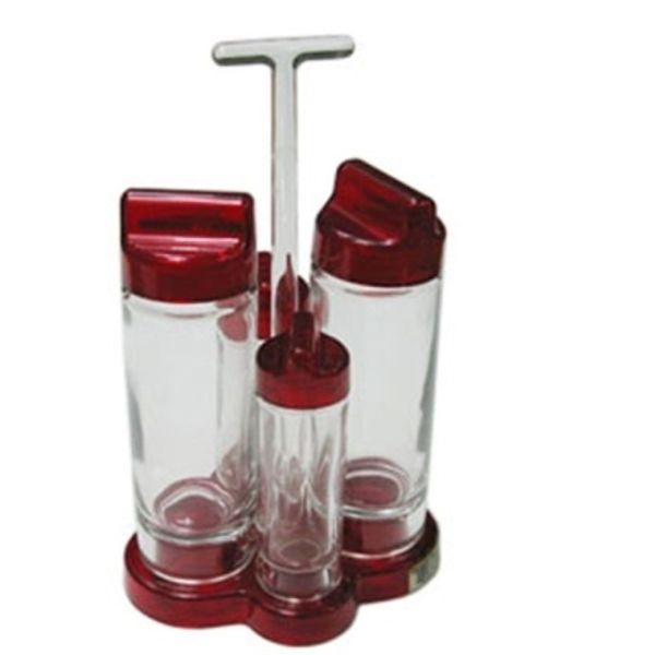 hplusmall 구찌니 양념통 세트 소스통 용기 조미료통 레드 4p - 핫트랙스