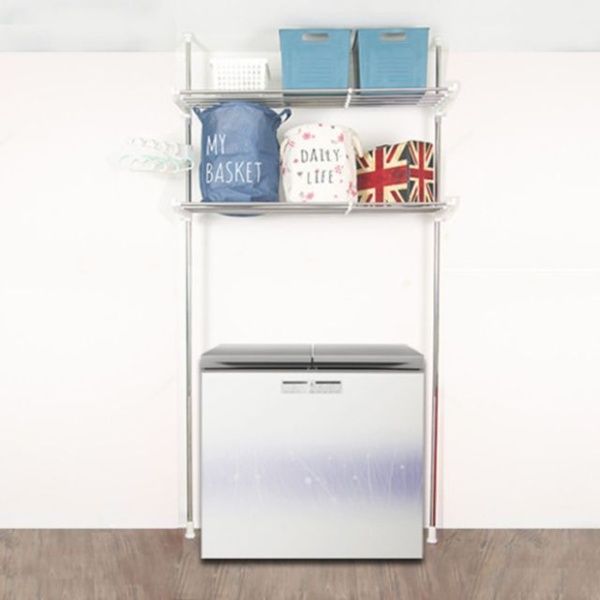 hplusmall 기둥접이식 폭조절세탁기 김치냉장고선반 2단 정리[W6 - 핫트랙스