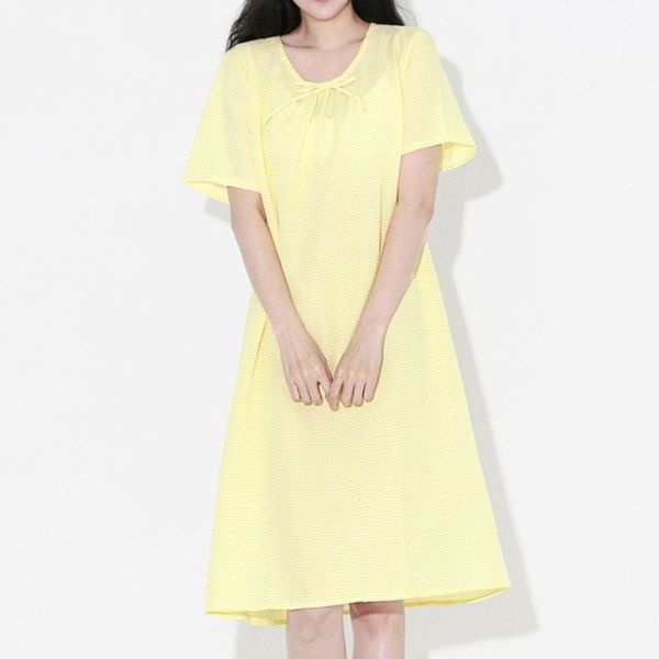 hplusmall 여성 잠옷원피스 7컬러 1P 반팔 여름 홈웨어 파자마[W - 핫트랙스