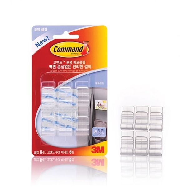 hplusmall 3M 코맨드 훅 17210 투명 메모클립 2개 - 핫트랙스