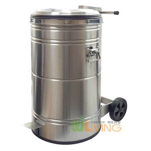 hplusmall 이동식 스텐 페달형 휴지통 80리터 내통없음(WD605E9) - 핫트랙스