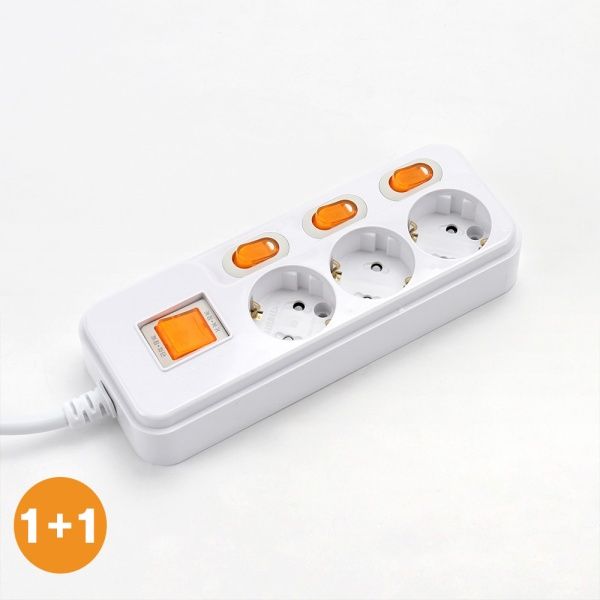 ijung 1+1 현대 멀티탭 개별 절전 과부하차단 3구 3M - 핫트랙스