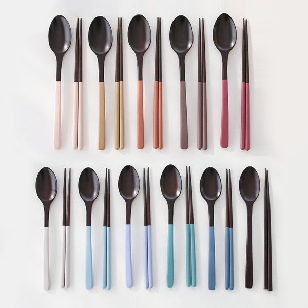 kitchen malling 연화 다크 우드 커트러리 한식 수저세트 11color - 핫트랙스