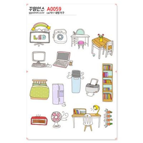 ggoomim A0059-꾸밈인스스티커_내방가구 - 핫트랙스
