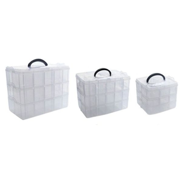 hplusmall 투명 3단 보관 깔끔한 정리 상자-대형 - 핫트랙스