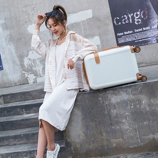 hplusmall 기내용 여행용 가방 하드 예쁜 캐리어 20형 화이트 - 핫트랙스