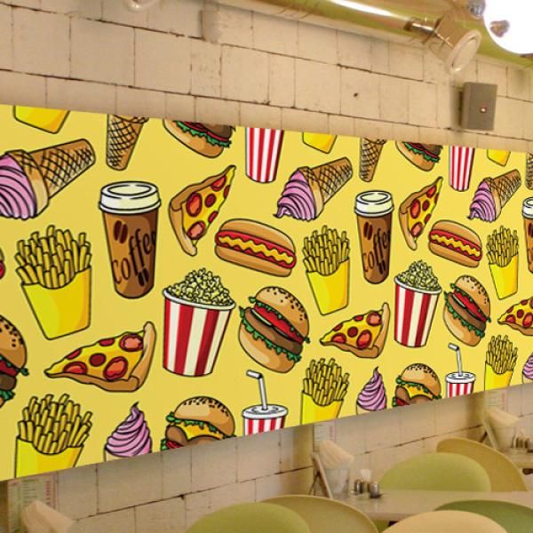 ggoomim pd973-패스트푸드스낵_불투명유리시트지 - 핫트랙스