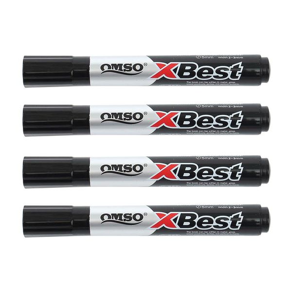 hplusmall 유성매직펜 유성4p세트 둥근닙 검정(WE078E6) - 핫트랙스