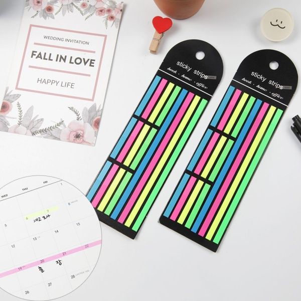 hplusmall 형광 인덱스 공부 필기 암기 붙이는 형광펜세트1P[WDA - 핫트랙스