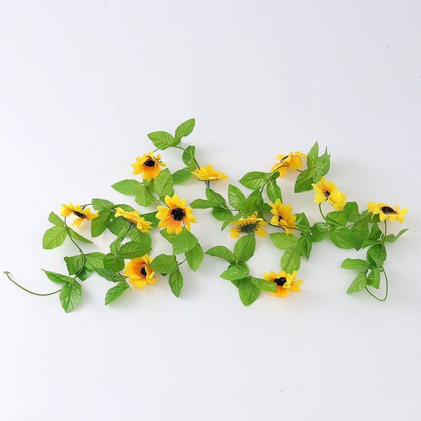 hplusmall 해바라기 조화 넝쿨 2p세트 인조꽃 벽장식(WD4CCC0) - 핫트랙스