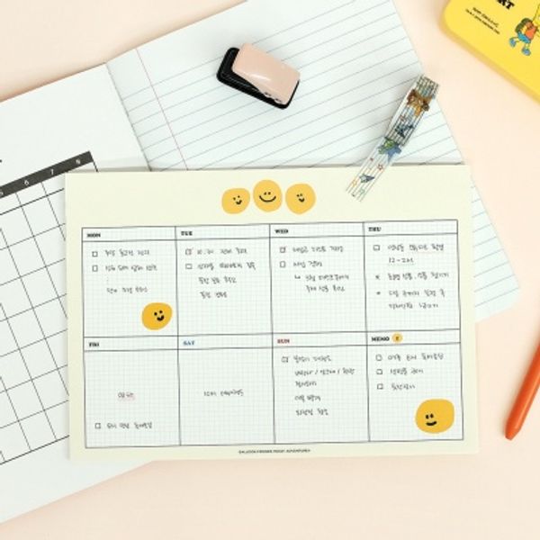 BALLOON FRIENDS BFMA 노트패드 B5 위클리 - 범피스마일 - 핫트랙스