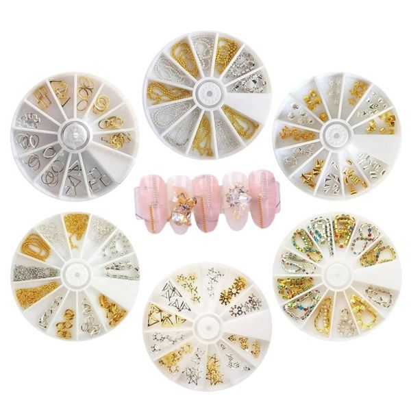 hplusmall 네일아트 스터드 체인 스톤 세트 20종[WC66AC6] - 핫트랙스