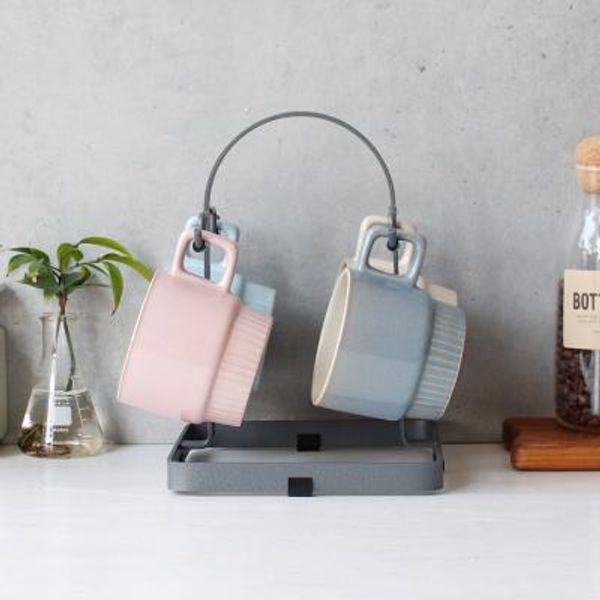 CHERRY HOUSE 디몬 철제 4P 머그잔 걸이 - 그레이 - 핫트랙스