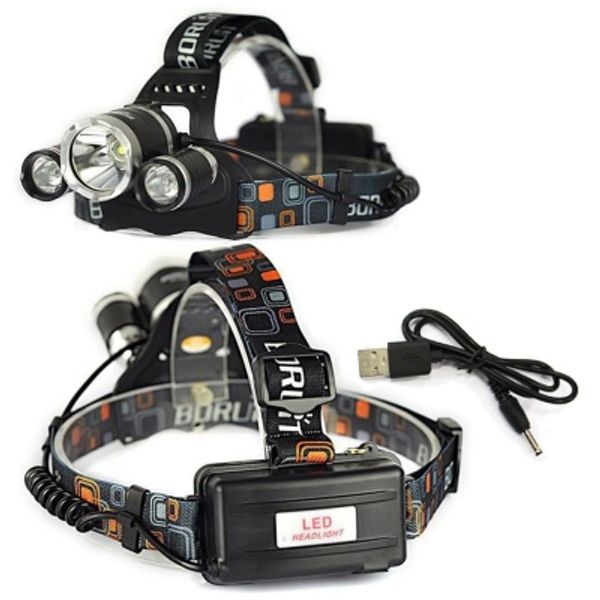 hplusmall 3000 루멘 LED 충전식 등산 캠핑 헤드 랜턴 렌턴 조명 - 핫트랙스