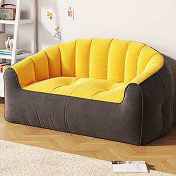 shoppingplan 2인용 패브릭 소파 (옐로우+다크그레이) - 핫트랙스