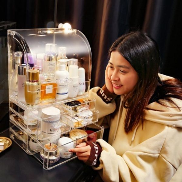 ZIPDREE 투명 아크릴 향수 진열대 화장품 보관함 1~3단 네일진열대 - 핫트랙스