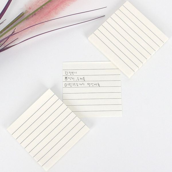 hplusmall 가로줄 접착메모지 화이트(WBE6297) - 핫트랙스