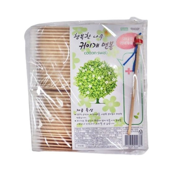 hplusmall 귀이개 1P 면봉 400개입 둥근면봉 메이크업수정면봉[W - 핫트랙스