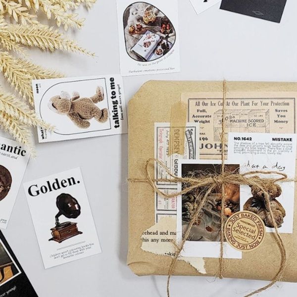 hplusmall 스티커북 데코레이션 다꾸 꾸미기 레트로 스티커 50매 - 핫트랙스