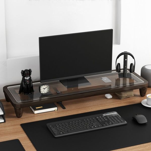 shoppingplan 대나무 아크릴 모니터 받침대 (80cm) (월넛) - 핫트랙스