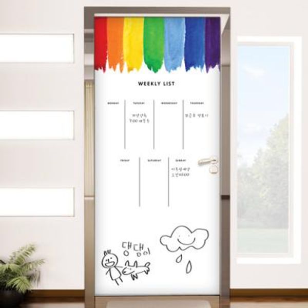 ggoomim cm874-칠판현관문시트_주간일정표(무지개) - 핫트랙스