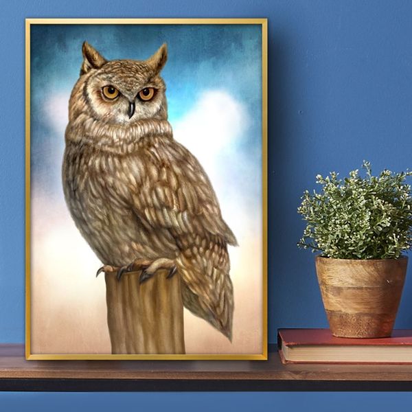 hplusmall 2.진파랑베이지바탕 부엉이_A3 골드알루미늄(WC08972) - 핫트랙스