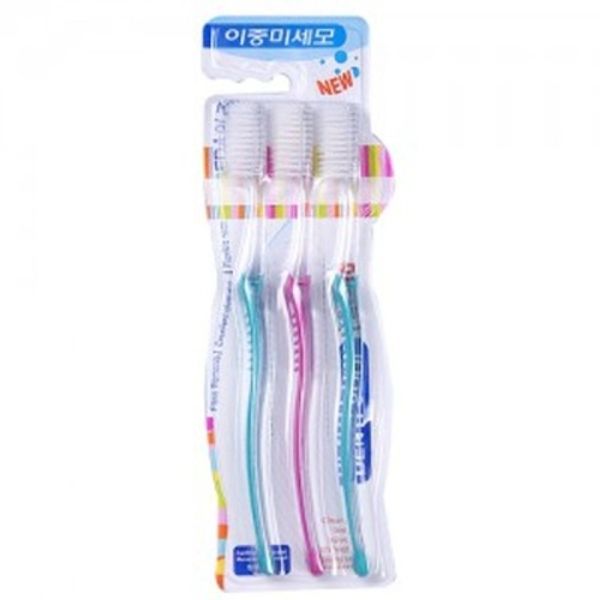 hplusmall 3p 성인 이중 미세모 칫솔 양치 잇몸 구취 - 핫트랙스