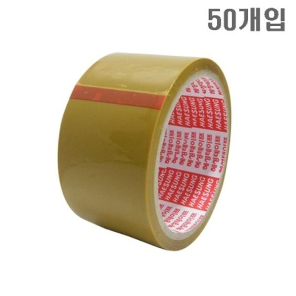 hplusmall 강한점착력 이삿짐 포장 상품결속 갈색테이프 50개 - 핫트랙스