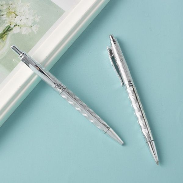 shoppingplan 굿오피스 실버 볼펜 10p세트 똑딱이 검정볼펜 - 핫트랙스