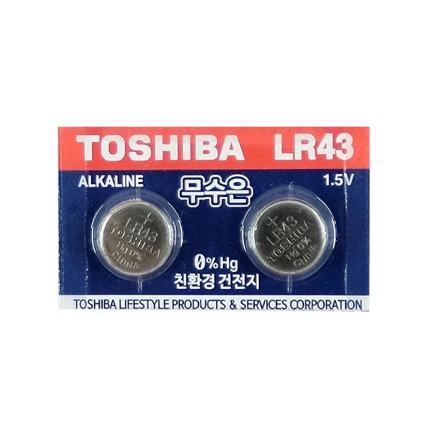 hplusmall 도시바 무수은 건전지 LR43(100알) 1.5V 알카라인[WBB - 핫트랙스