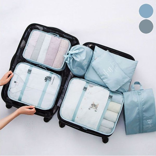 hplusmall 여행 필수 수납 캐리어 정리 소품 파우치 7종세트[WBB - 핫트랙스