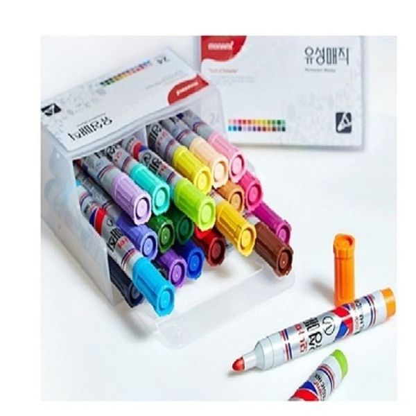 hplusmall 모나미 유성매직 24색 매직 네임펜 - 핫트랙스