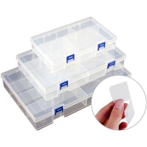 hplusmall 클리어 멀티박스(중) 칸막이 수납함 다용도보관함 - 핫트랙스